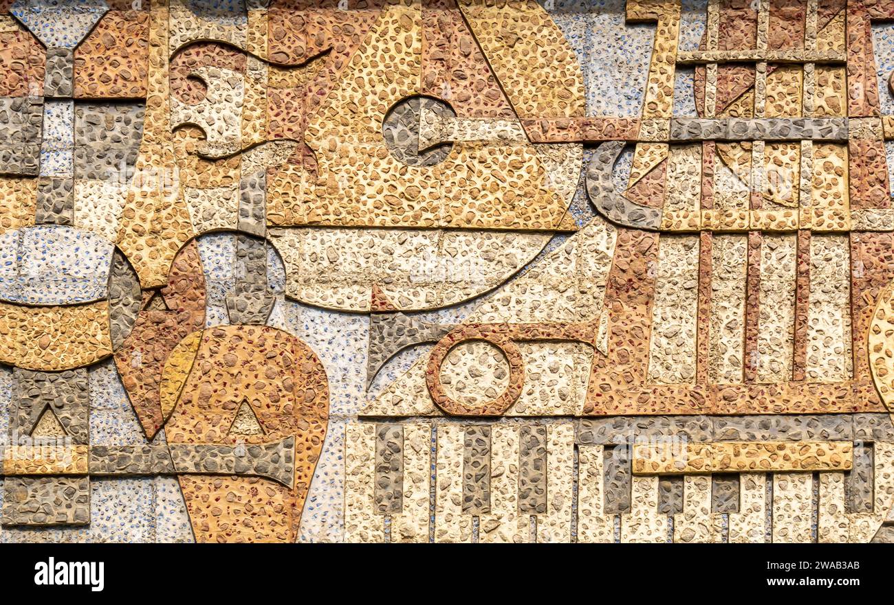A bas-relief on Almaty Musical College depicting Kazakh musicians ...