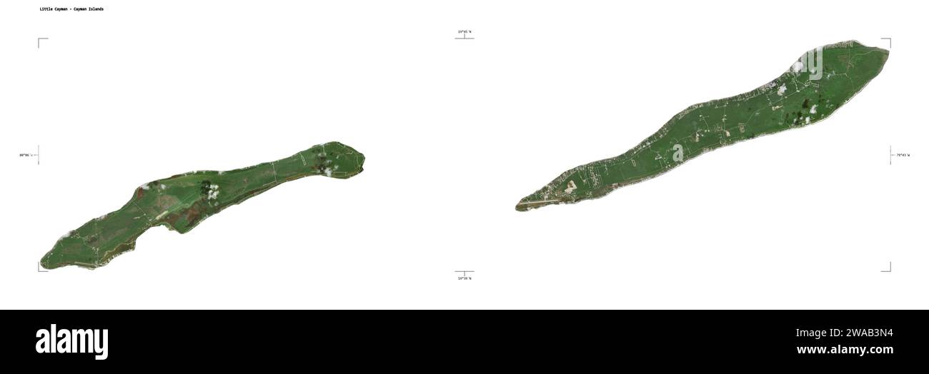 Shape of a high resolution satellite map of the Little Cayman - Cayman ...