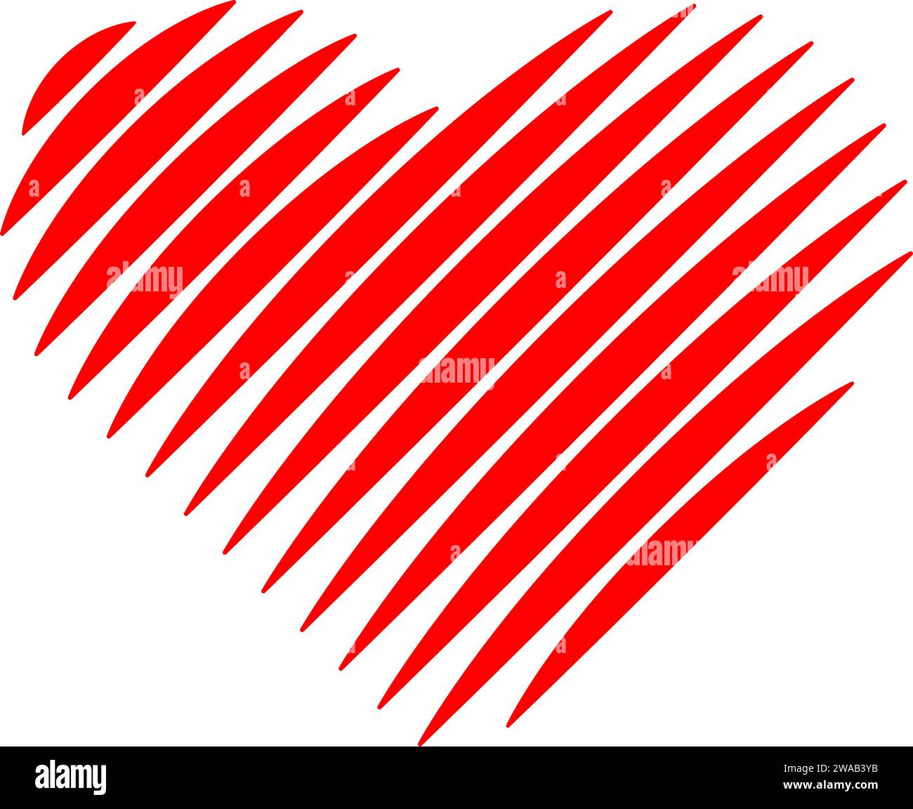 Hatch decorated heart shape icon symbol. Vector illustration Stock ...