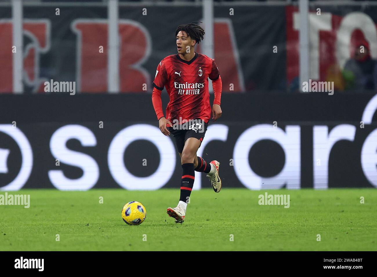 Milano, Italy. 02nd Jan, 2024. Kevin Zeroli of Ac Milan in action ...