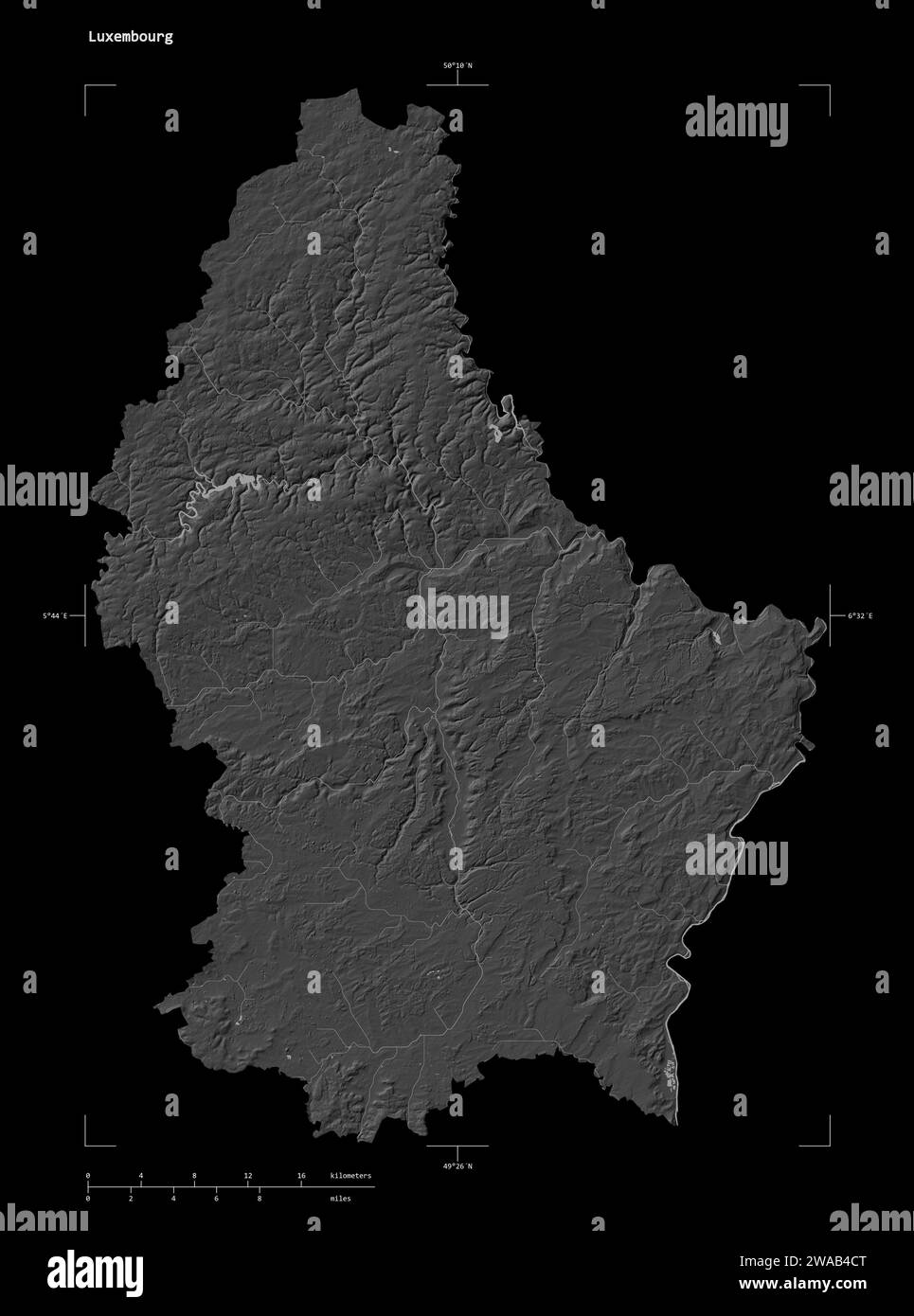 Shape of a Bilevel elevation map with lakes and rivers of the ...