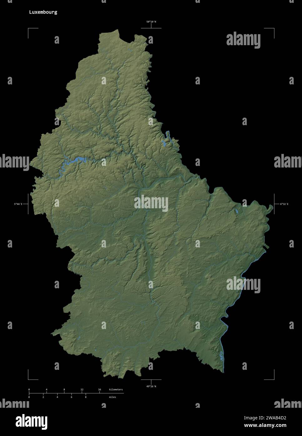Shape of a Colored elevation map with lakes and rivers of the ...