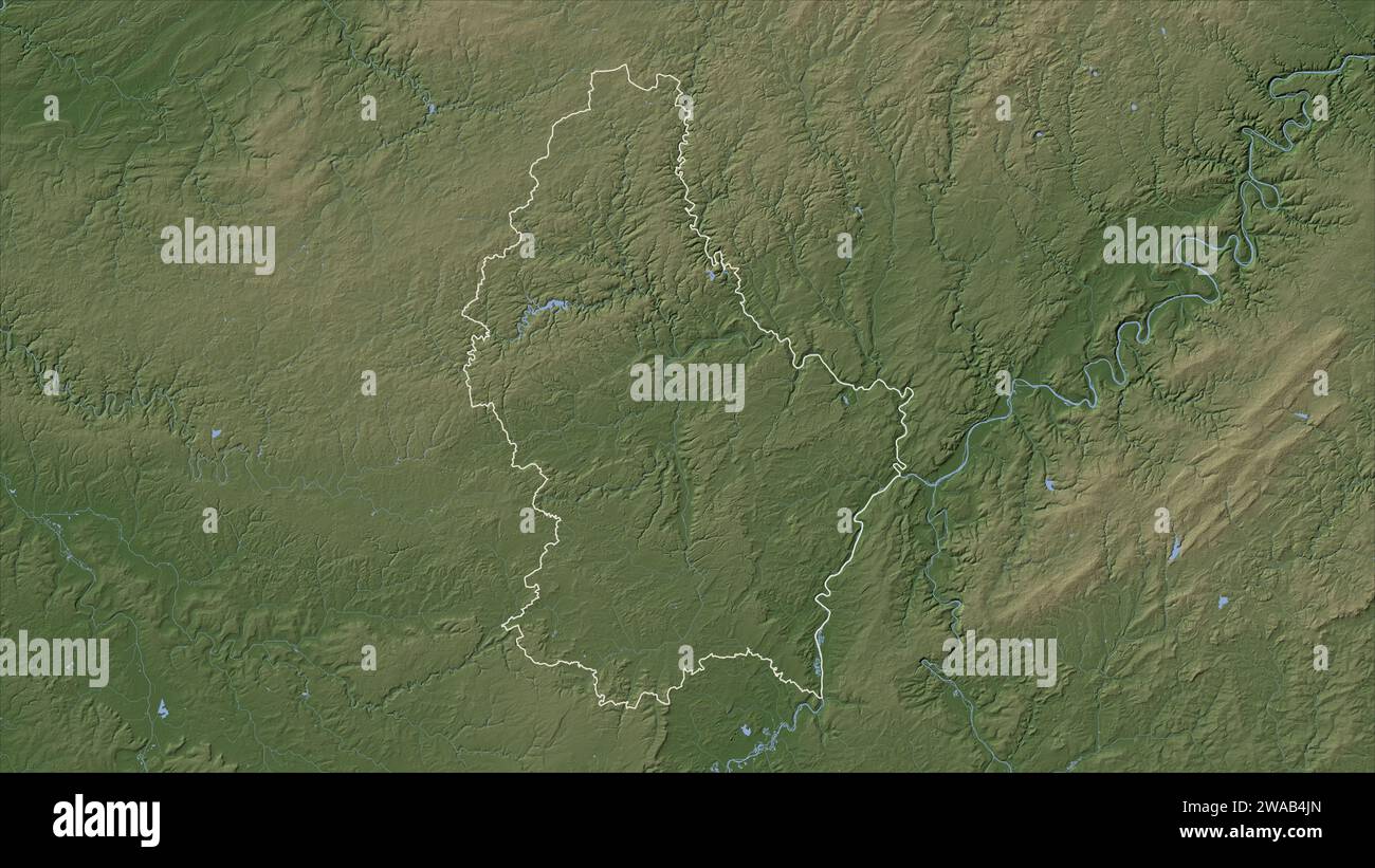 Luxembourg outlined on a Pale colored elevation map with lakes and rivers Stock Photo - Alamy