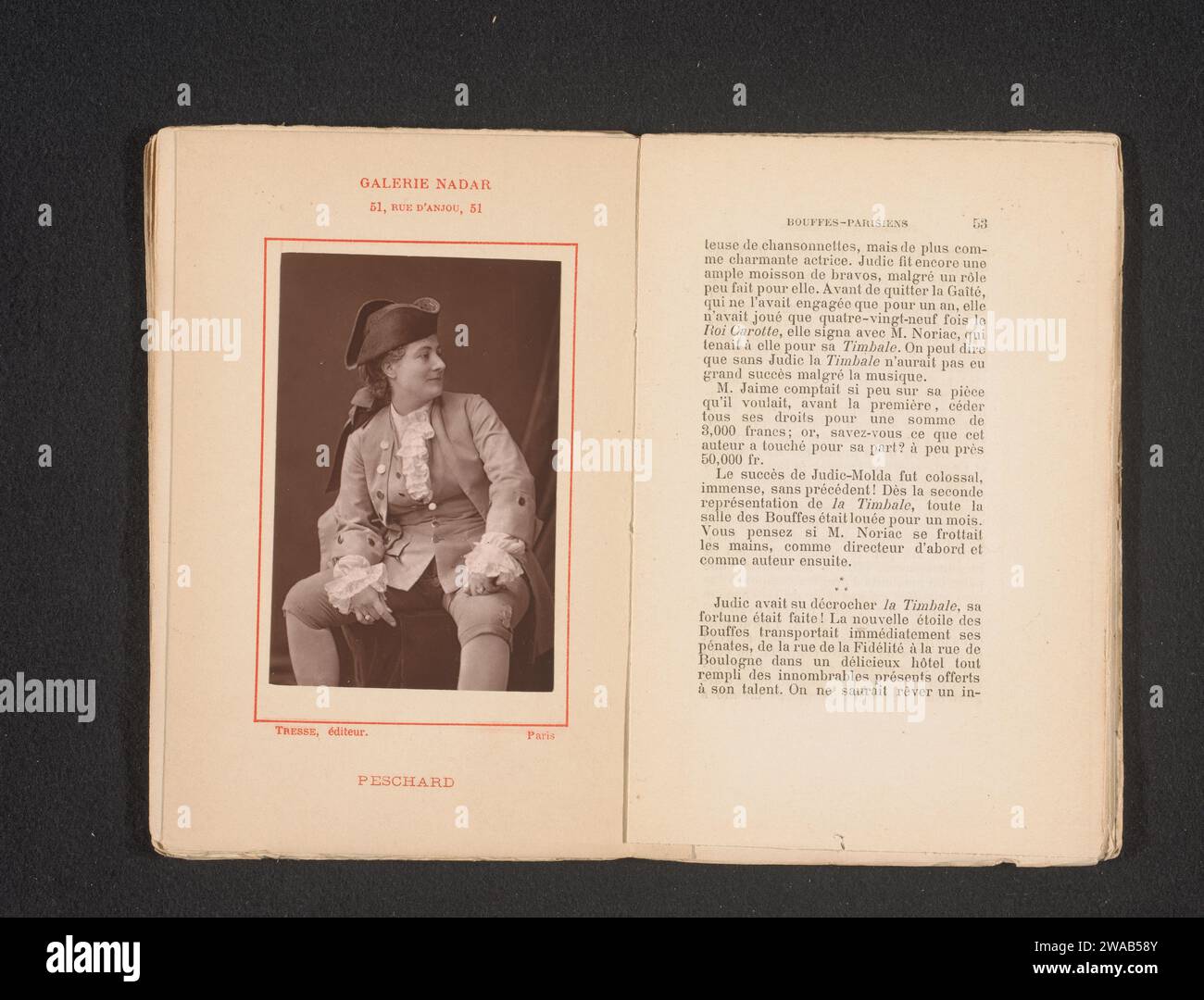 Portret van Marie Blanche Peschard, Félix Nadar, c. 1863 - in or before 1873 photomechanical ...