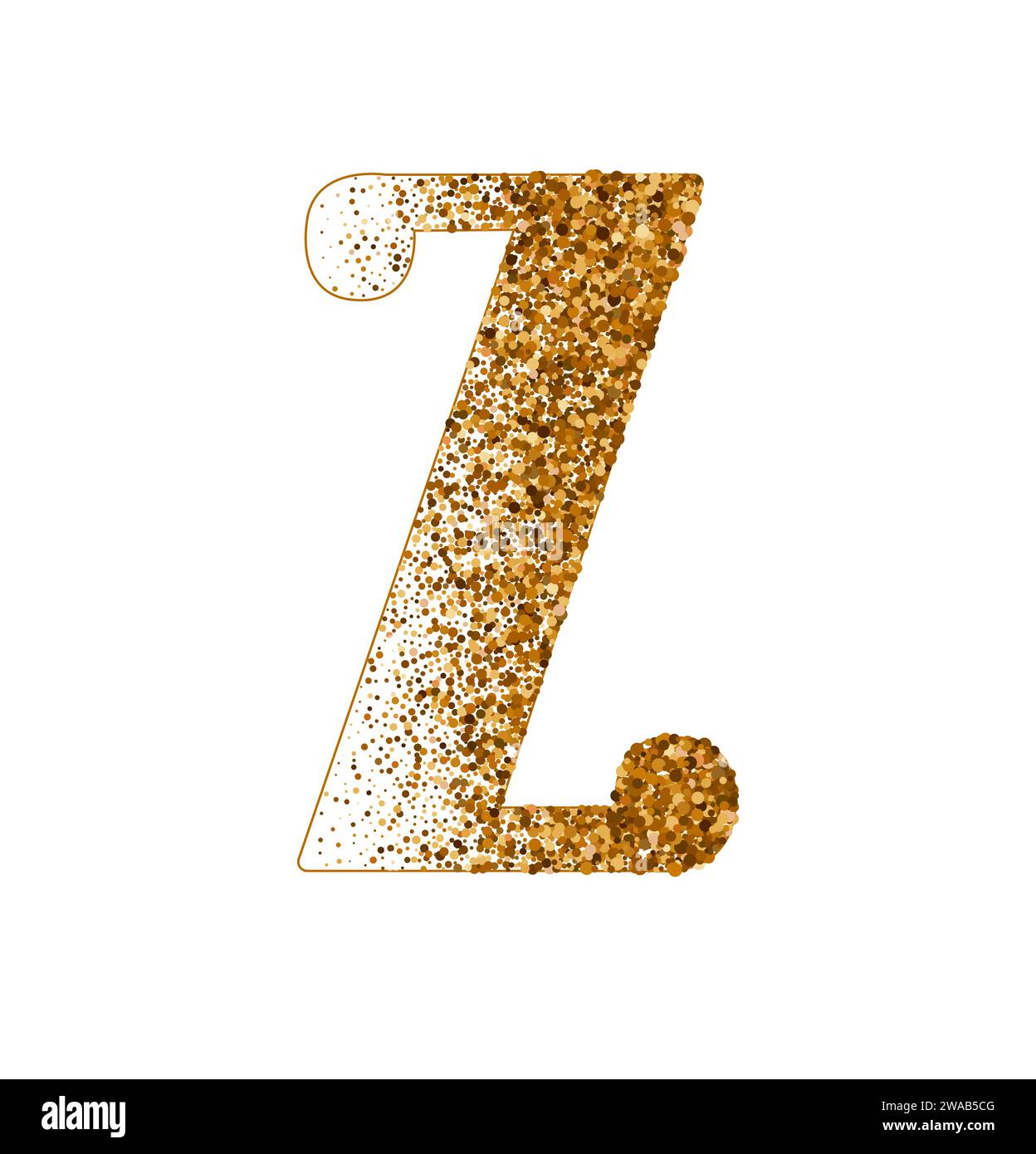 Letter Z of Latin alphabet decorated with sand effect stipple texture ...