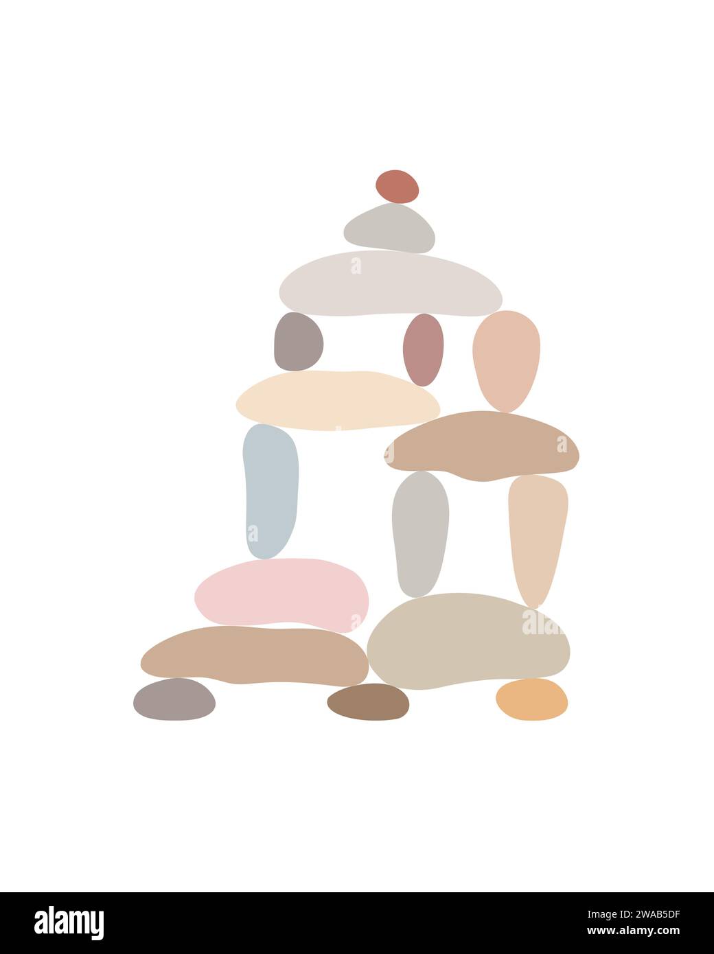 Zen stones cairns simple abstract flat style vector illustration, relax ...