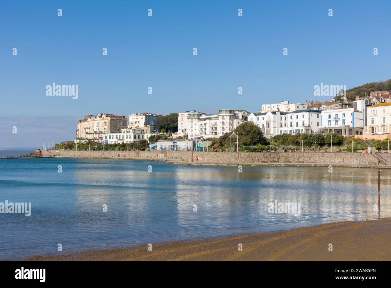 The Marine Lake on the seafront at Weston-super-Mare, North Somerset ...