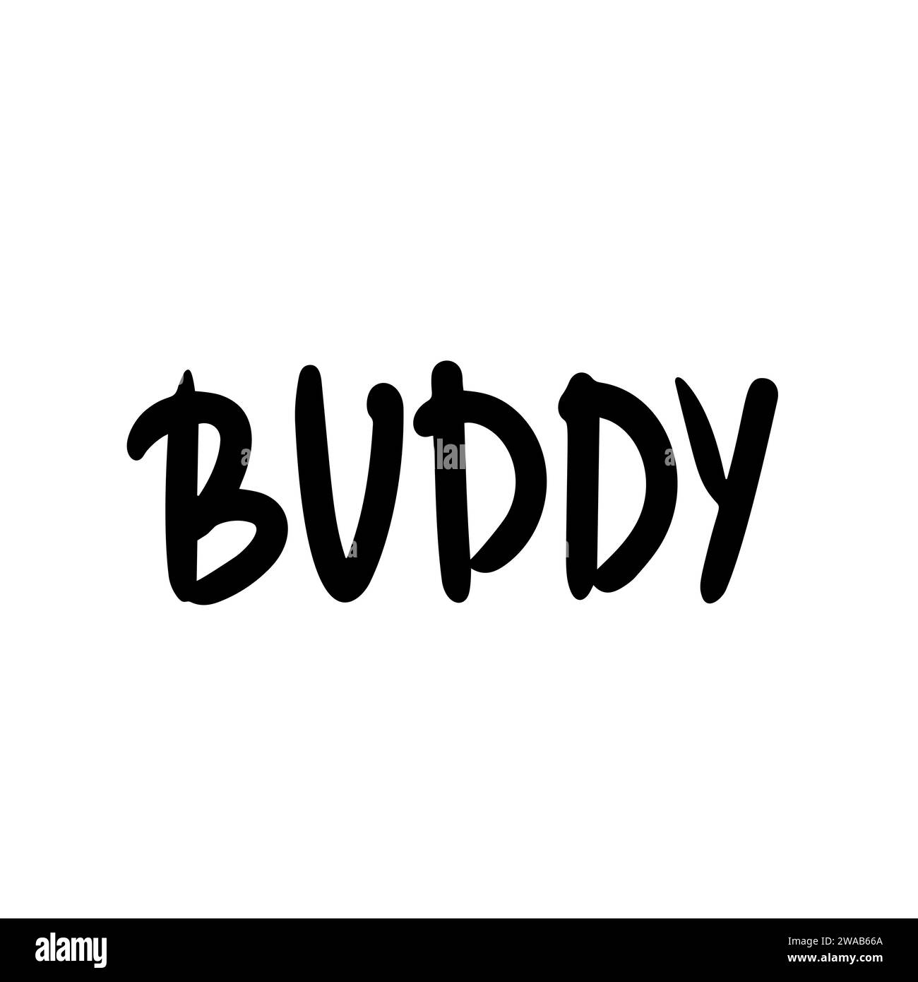 Buddy lettering isolated on white background. Hand drawn education ...