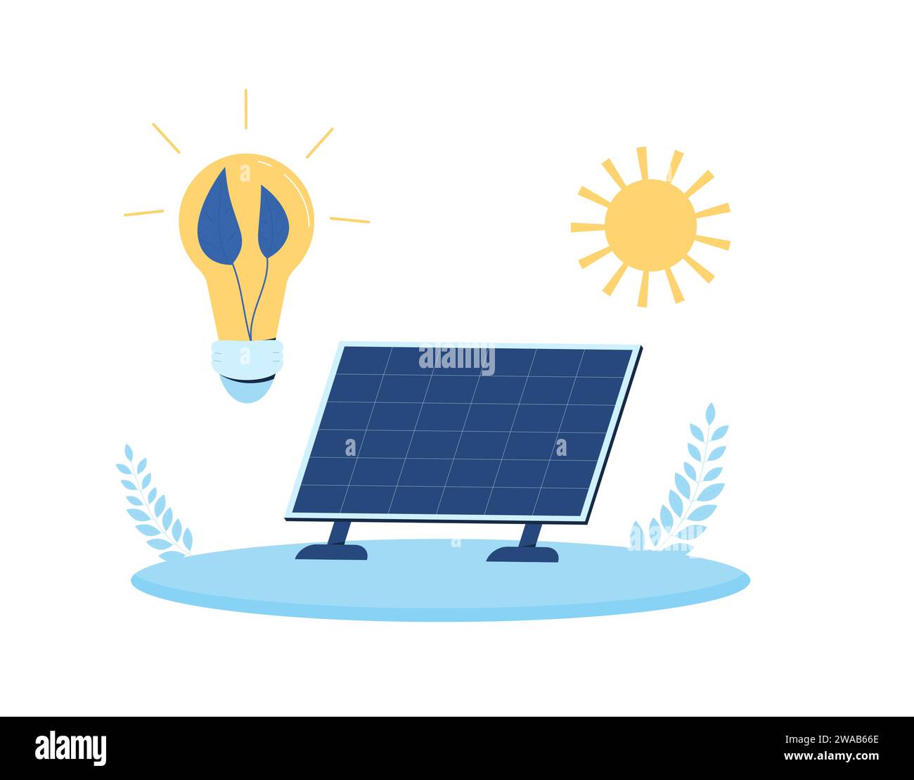 Solar energy system concept. Installing solar panel. Sustainable ...