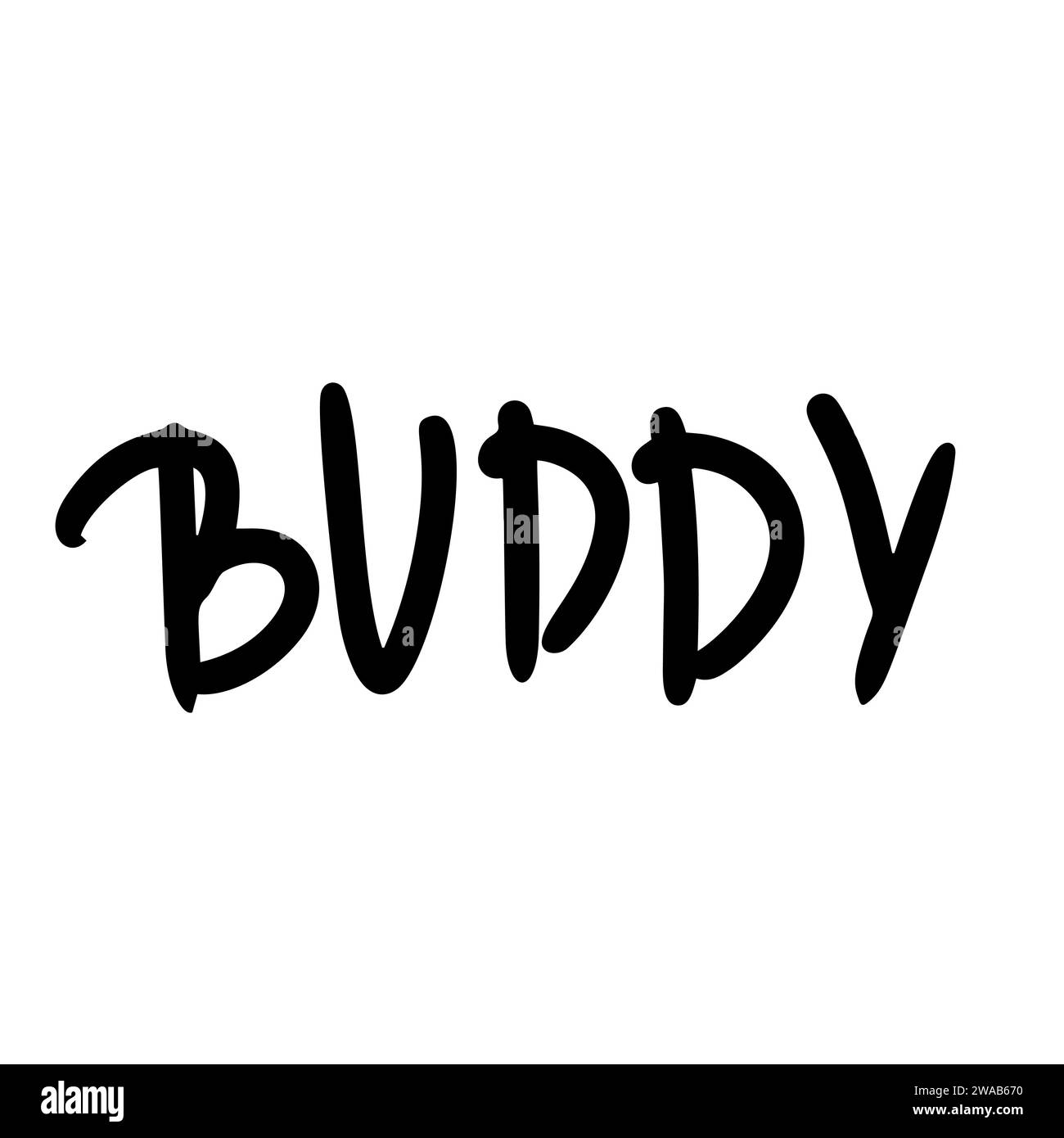 Buddy lettering isolated on white background. Hand drawn education ...