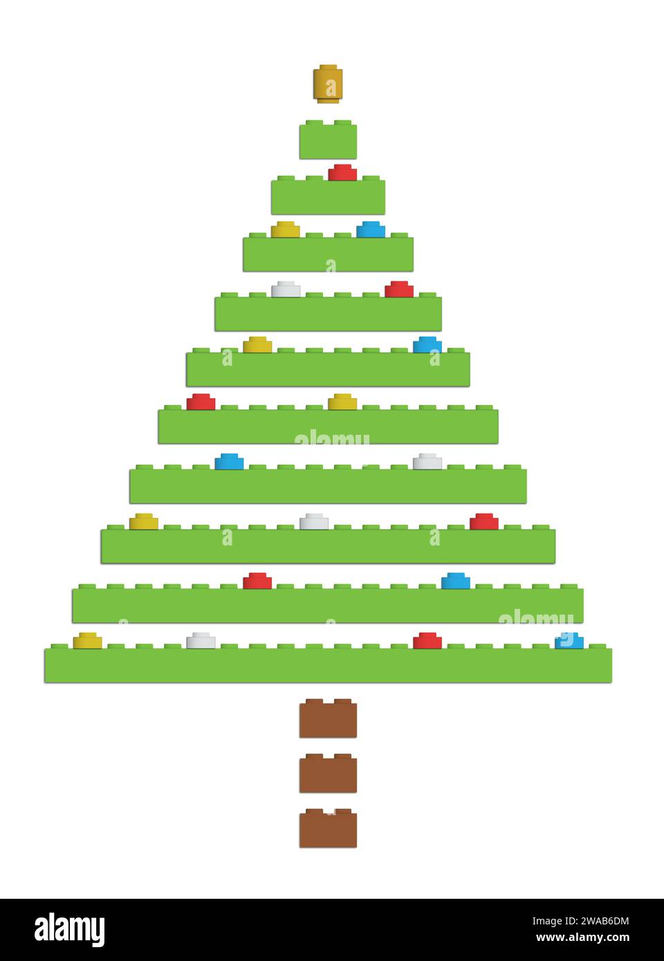 Christmas tree made with building bricks Stock Photo - Alamy