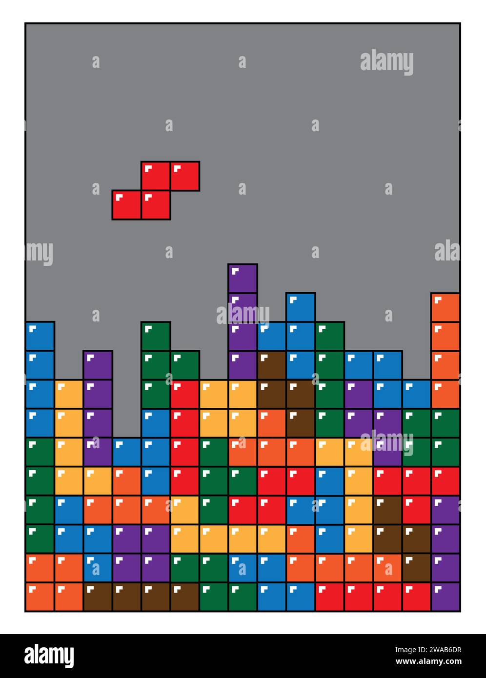 Tetris game background with colorful blocks in the foreground Stock ...
