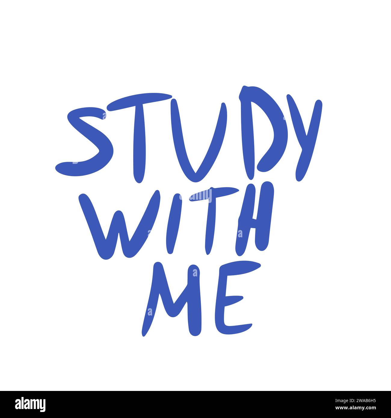 Study with me lettering isolated on white background. Hand drawn ...