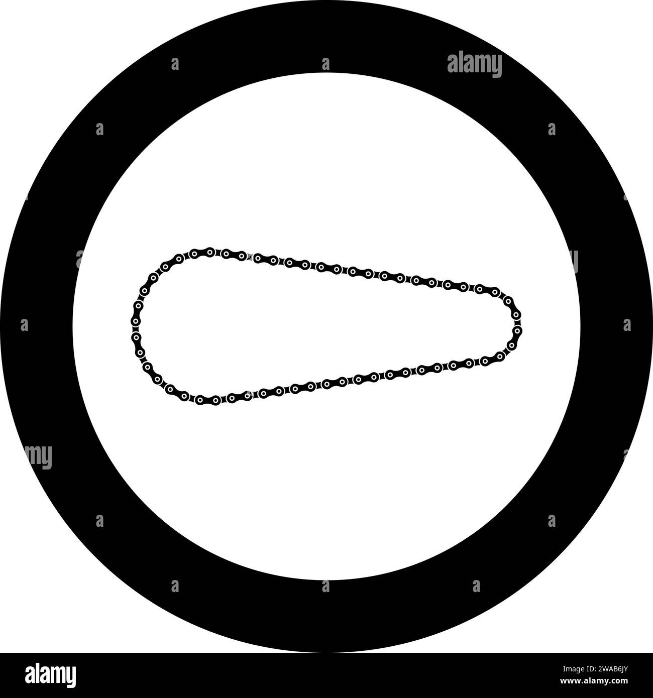 Chain bicycle bike motorcycle element icon in circle round black color vector illustration image ...