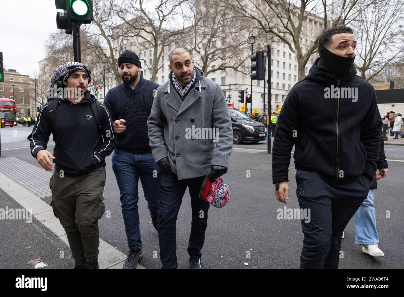 Anti Gaza War protest outside No.10 Downing Street attended by Kareem ...