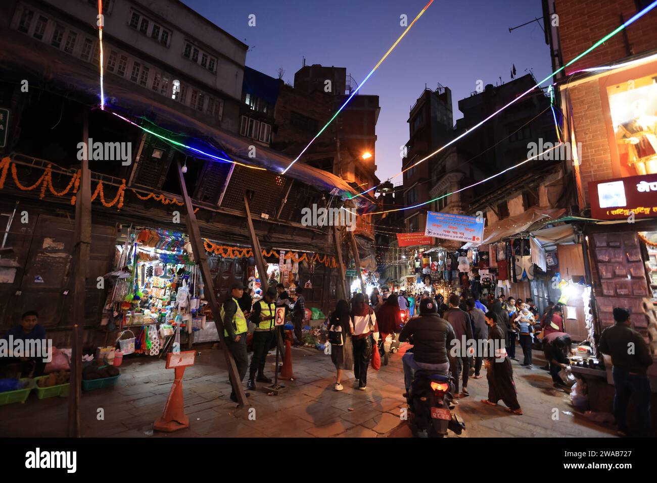 Kathmandu, Nepal - 17 November 2023: Asan market is a ceremonial ...