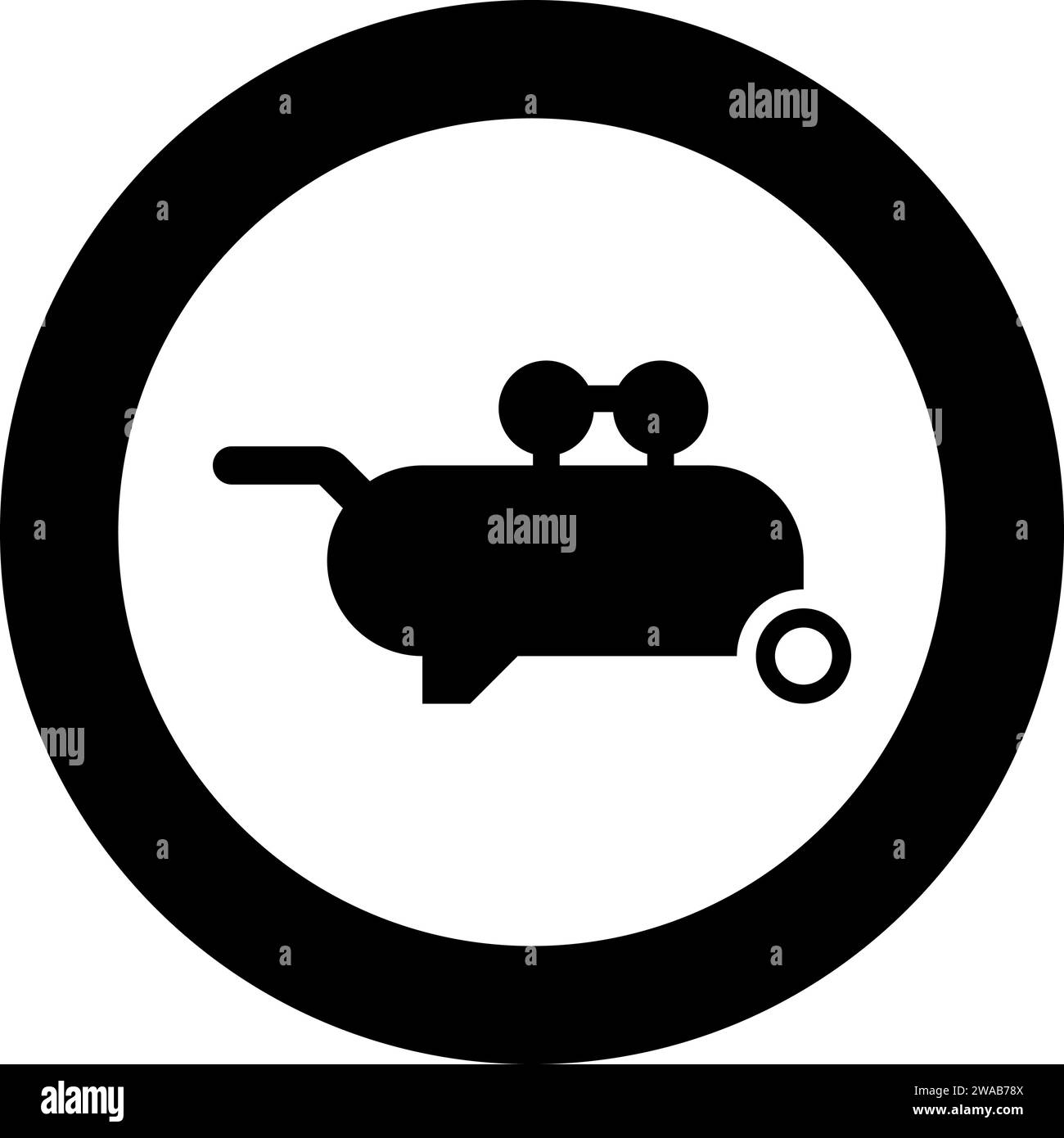 Air compressor pneumatic icon in circle round black color vector ...