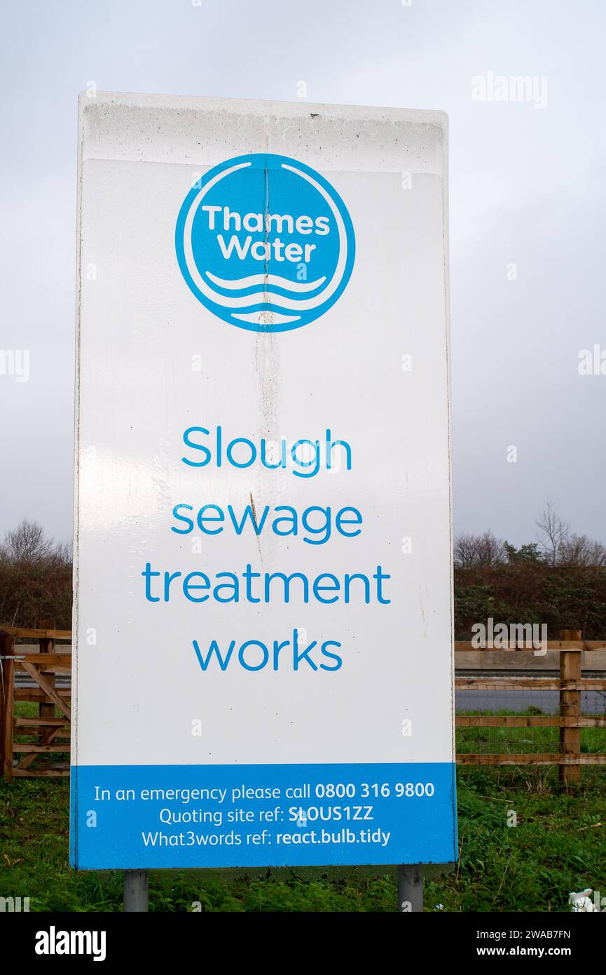 Slough, UK. 3rd January, 2024. Thames Water are discharging sewage from ...