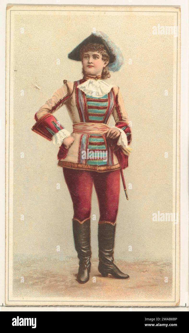 Actress wearing costume with sword and tri-cornered hat, from Stars of ...