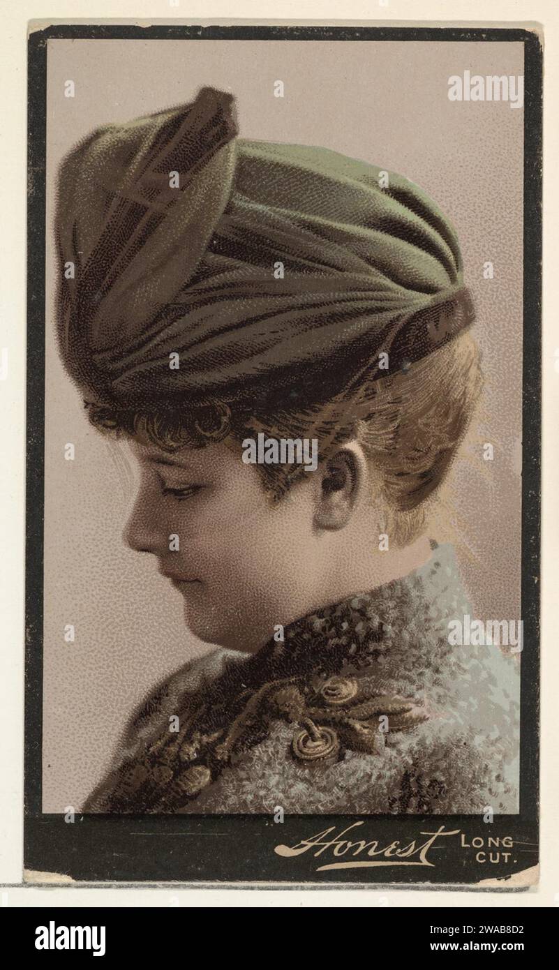 Actress wearing green cloth turban, from Stars of the Stage, Third ...