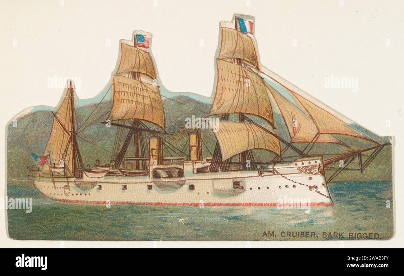 American Cruiser, Bark Rigged, from the Types of Vessels series (N139 ...