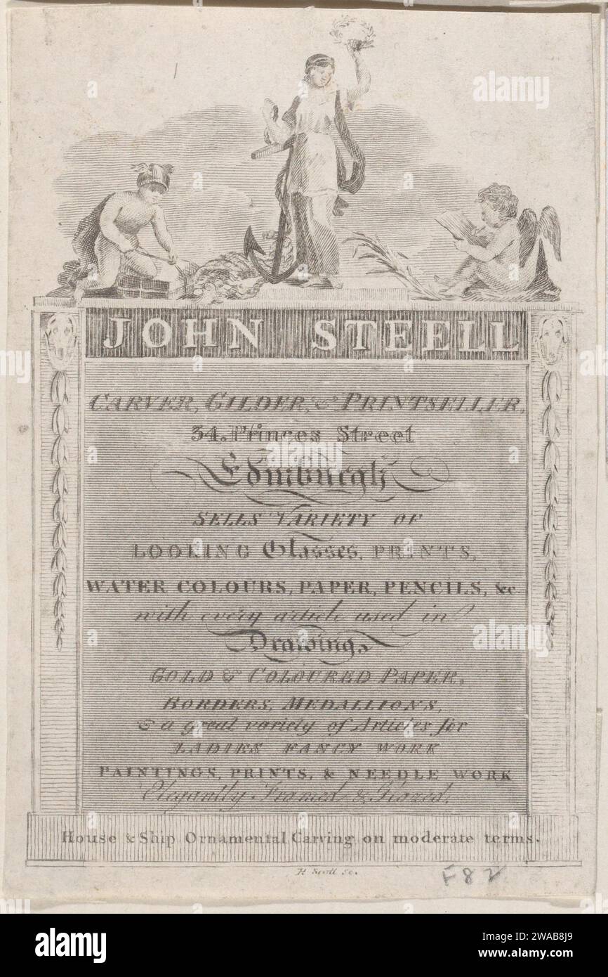 Trade Card for John Steell, Carver, Gilder, and Printseller 1926 by ...