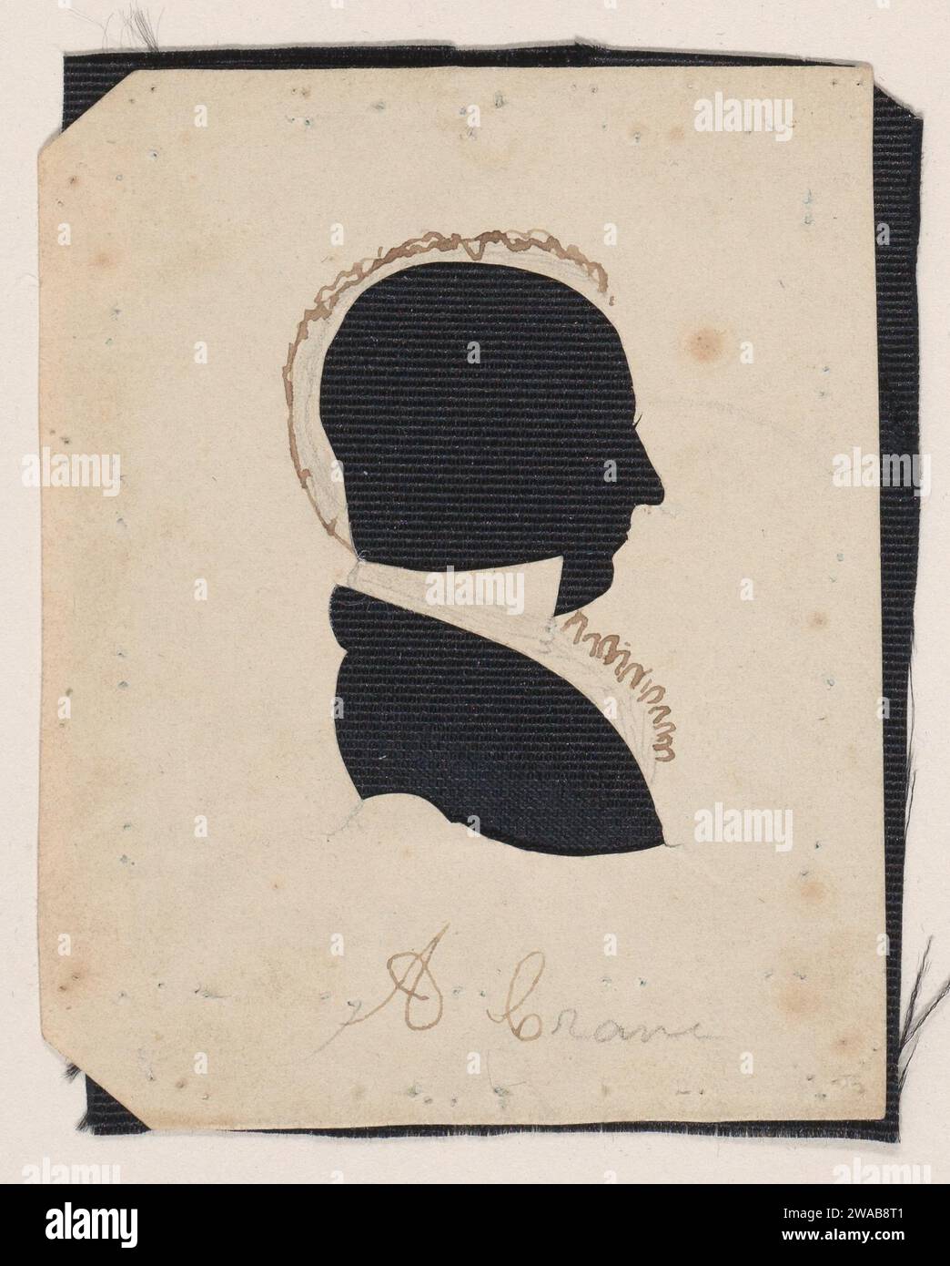 Silhouette of Aaron Crane, to right 1938 by William Chamberlain Stock ...