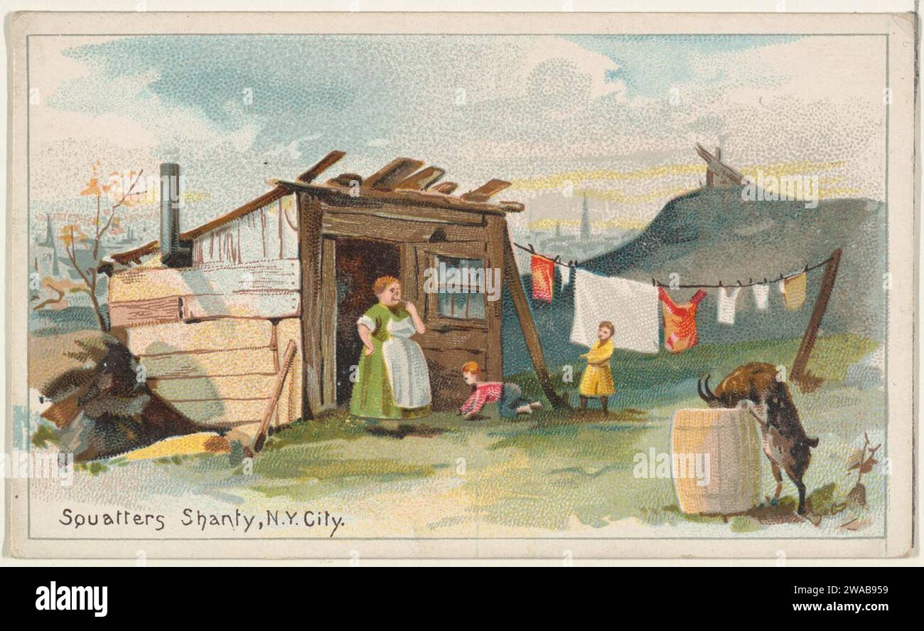 Squatter's Shanty, New York City, from the Habitations of Man series ...