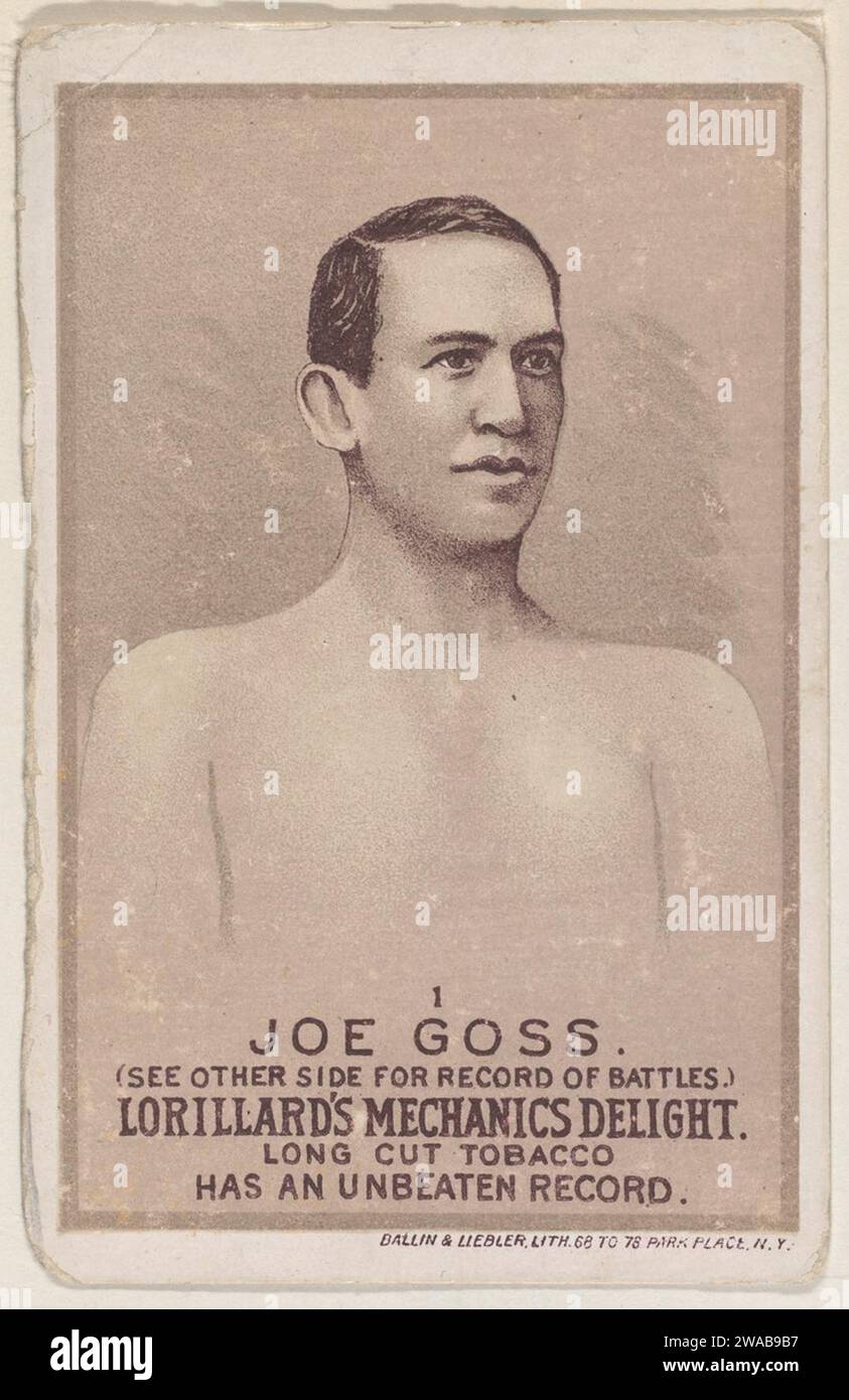 Card 1, Joe Goss, from the Prizefighters series (N269) issued by P ...