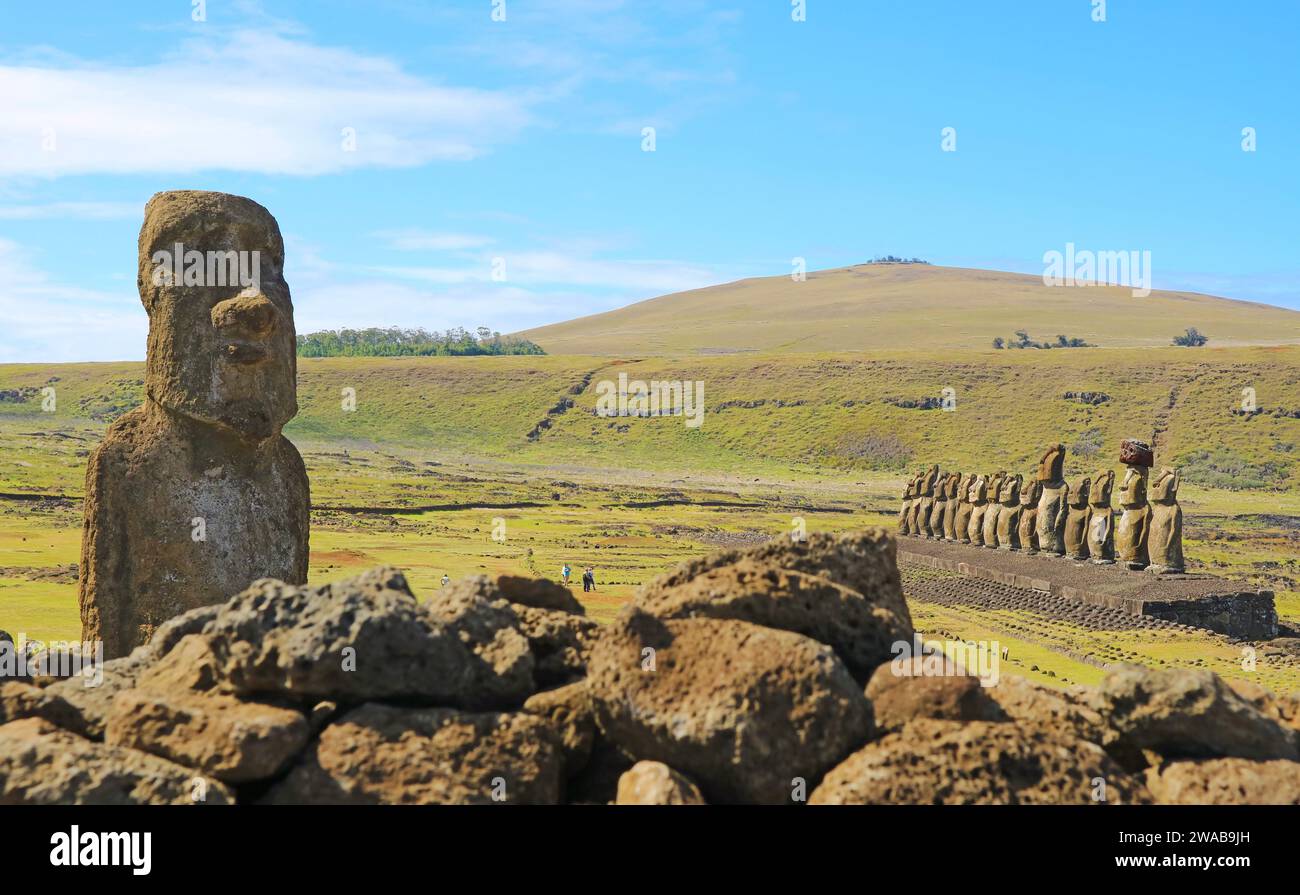 Moai A Vere Ki Haho or Traveling Moai with the Iconic 15 Moai statues ...