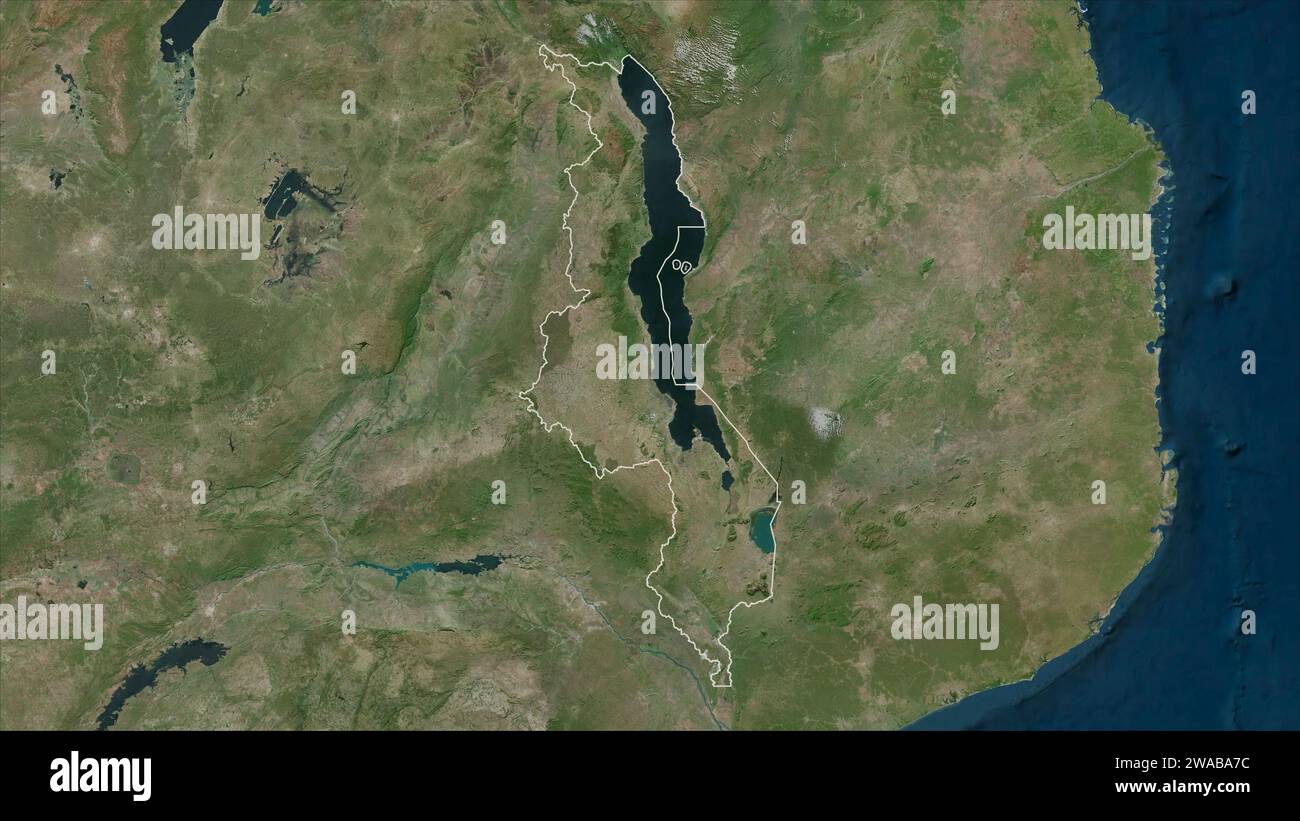 Malawi outlined on a high resolution satellite map Stock Photo - Alamy