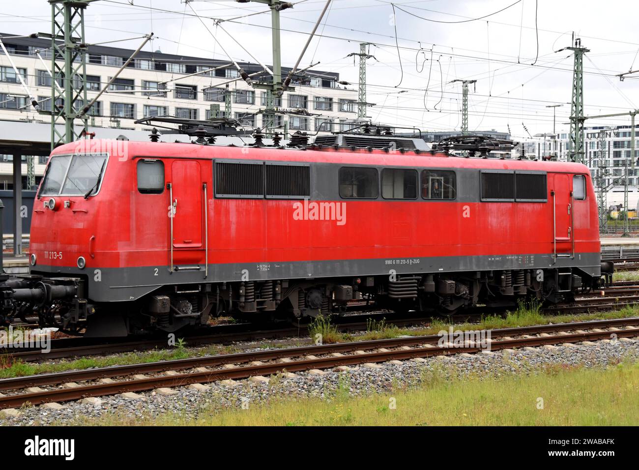 Deutsche Bahn Baureihe 111 class electric locomotive at Stuttgart HBF ...