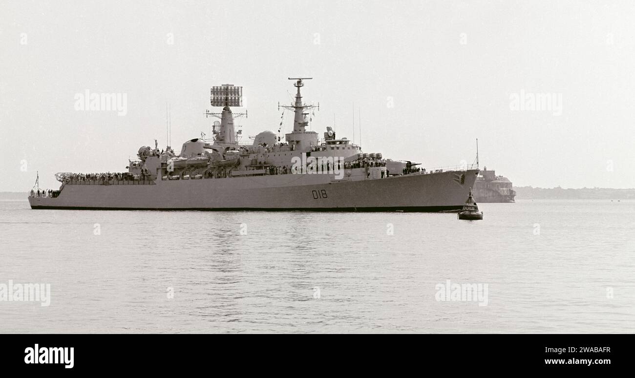 HMS Antrim (D18) a County-Class destroyer of the British Royal Navy ...