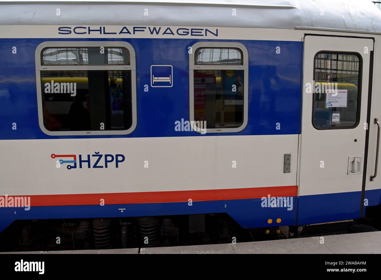 Croatian Railways sleeper carriage at Stuttgart, starting in Zagreb ...