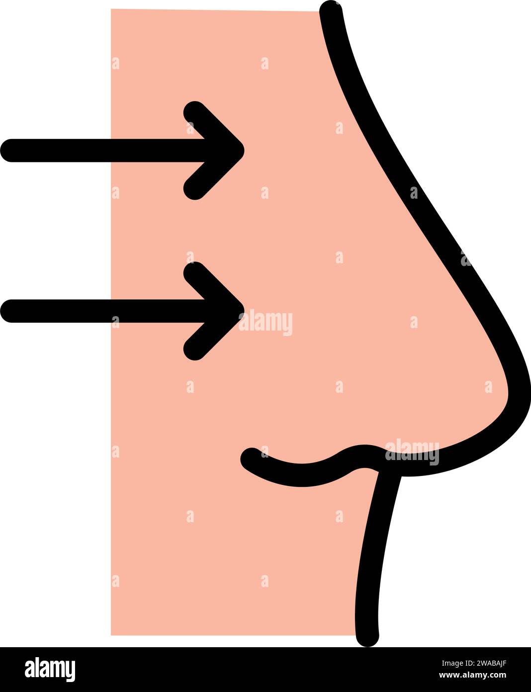 Nose color icon. Simple symbol. Vector isolated flat drawing. Vector ...