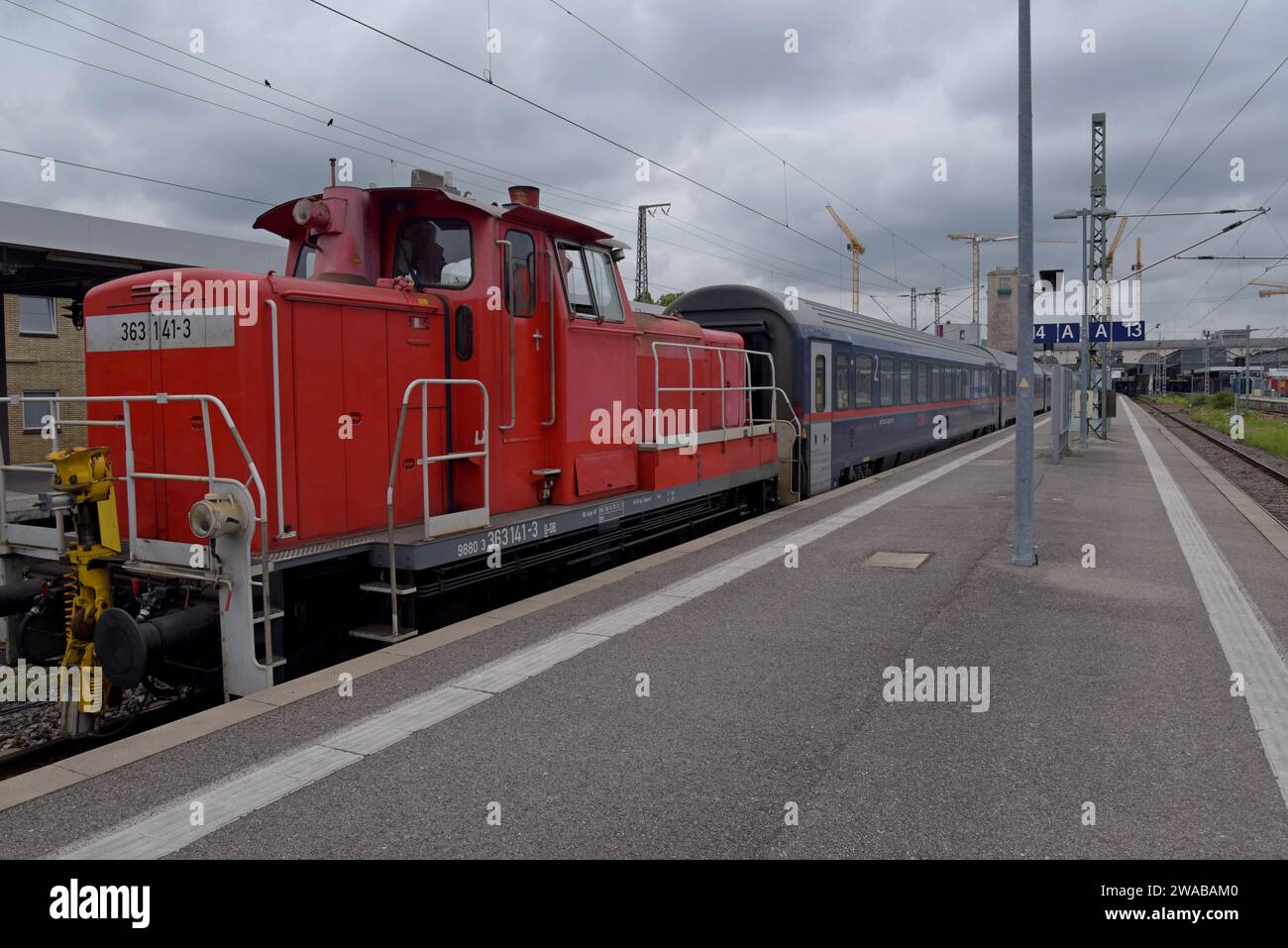 A DB Class V 60 diesel shunter of Deutsche Bahn Railways at Stuttgart ...