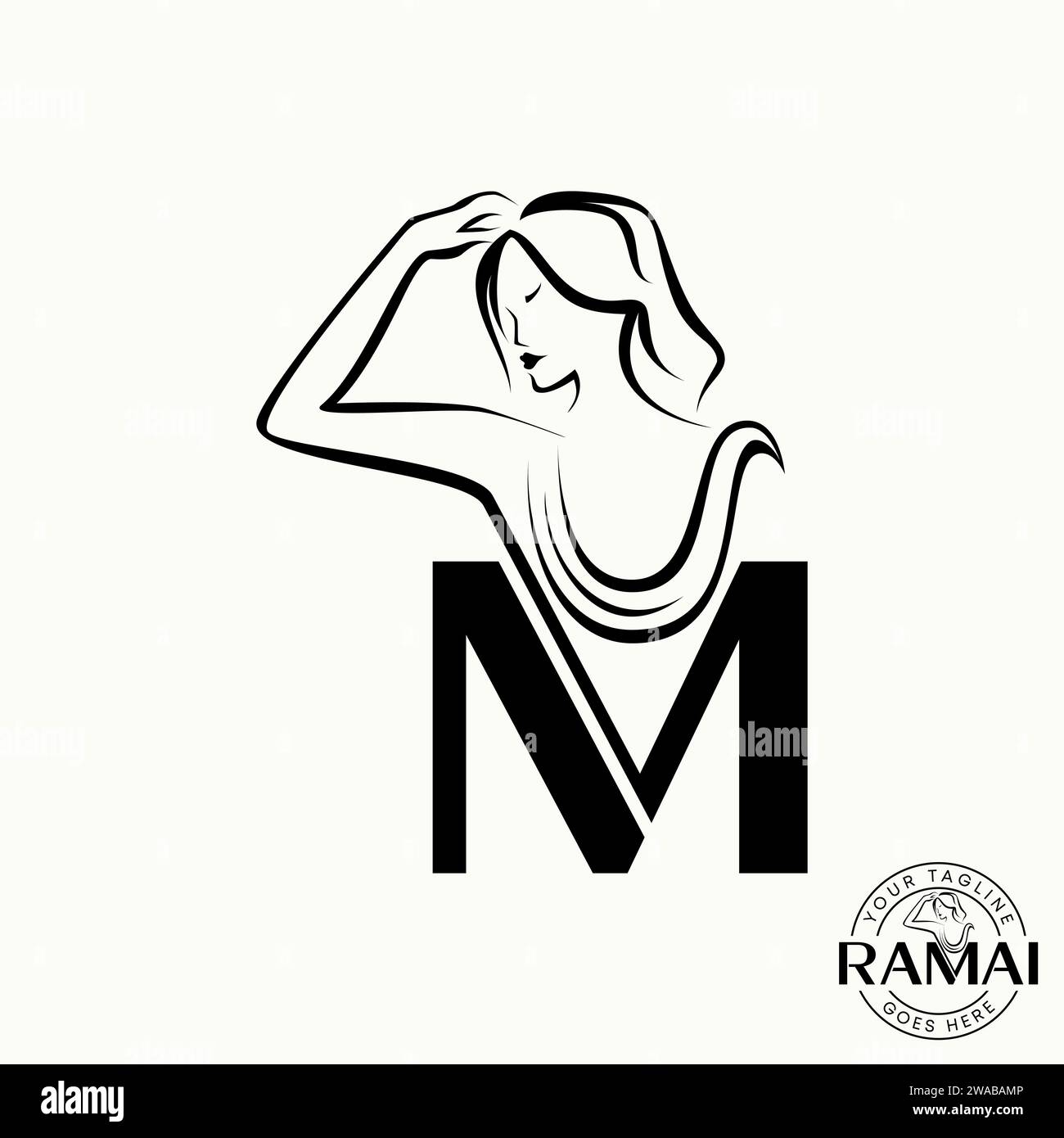 Logo design graphic concept creative abstract premium vector stock letter initial M font with ...