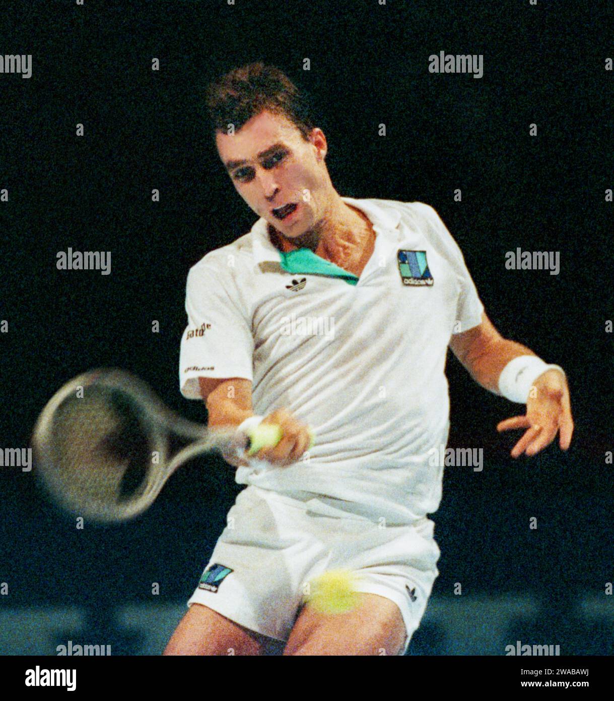 IVAN LENDL Czech tennis player on the way to victory in Stockholm Open ...