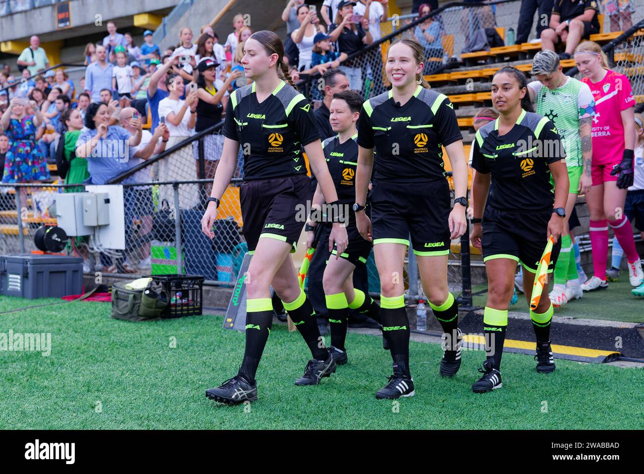 Sydney, Australia. 03rd Jan, 2024. Match referees walk onto the pitch ...
