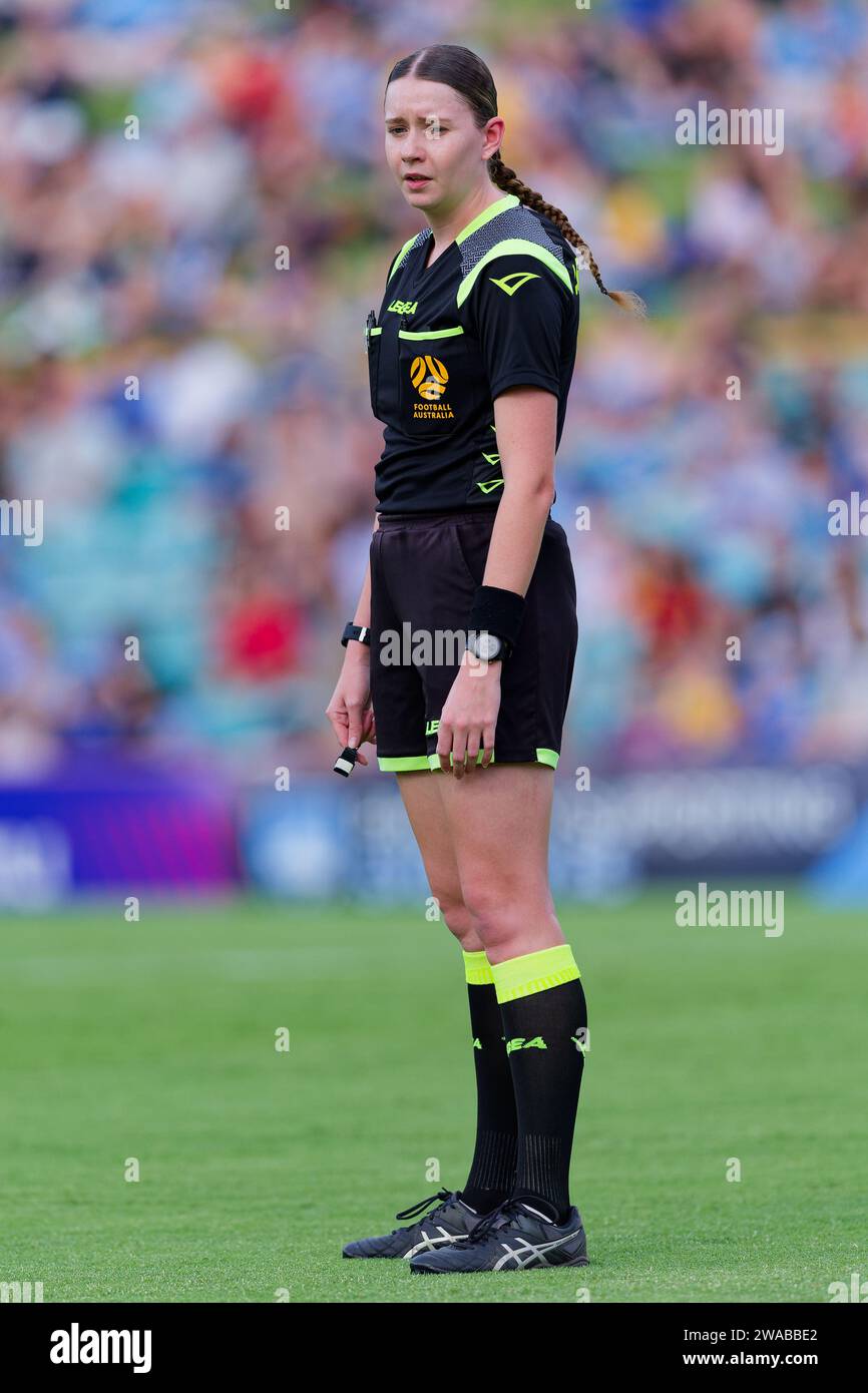 Sydney, Australia. 03rd Jan, 2024. Referee, Mikayla Ryan looks on ...