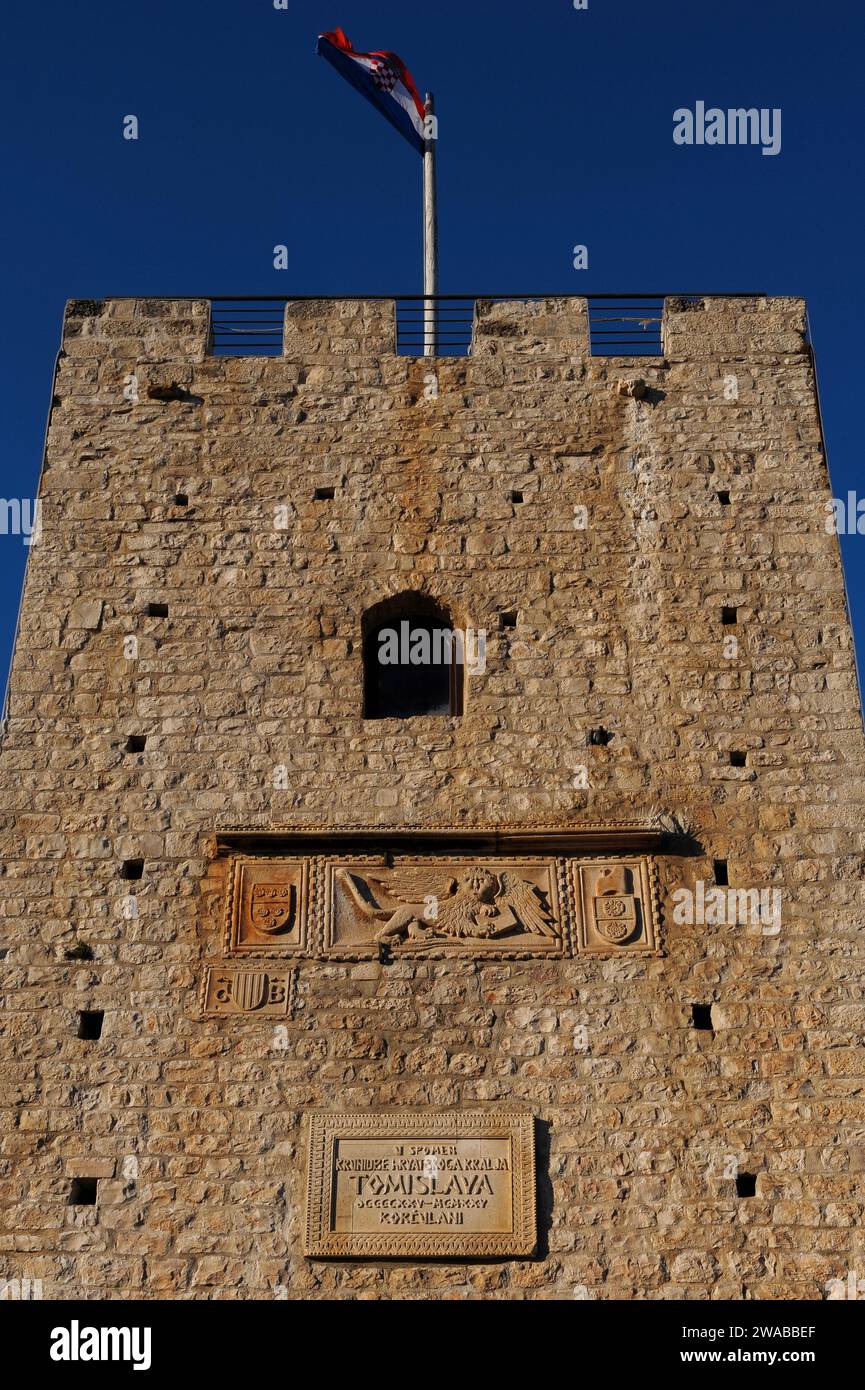 Tower built in the 1400s above main entrance to the town of Korčula ...