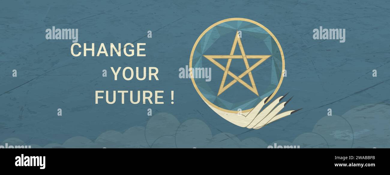 Facebook cover. Affirmation .Change your future. Ace of Pentacles Stock ...