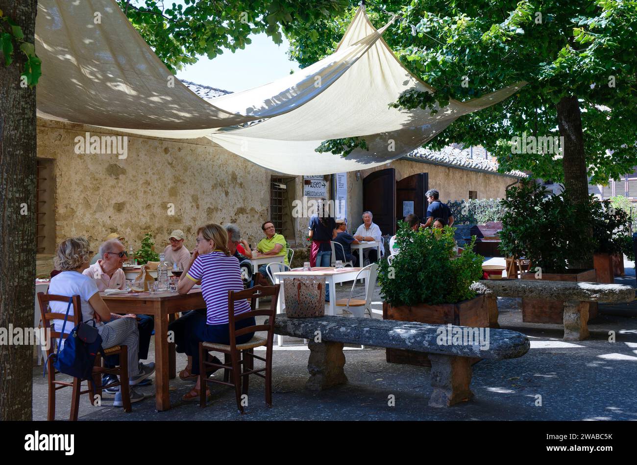 Steps in the ancient village of Monticchiello, Orcia valley, Val d ...