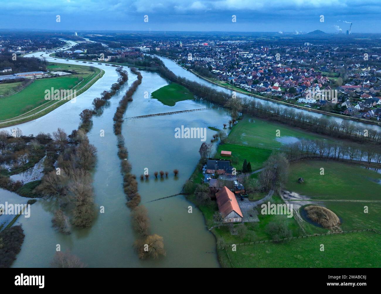 Dorsten, Nordrhein-Westfalen, Deutschland - Hochwasser an der Lippe ...