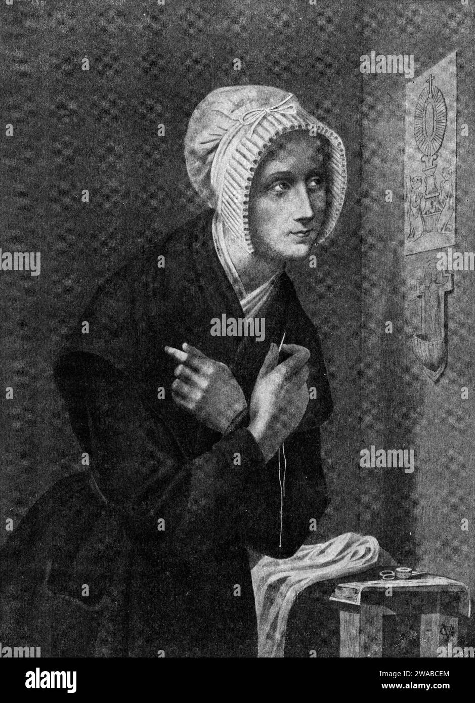 Portrait de Marie Eustelle Harpain - 1814-1842 mystique francaise Stock ...