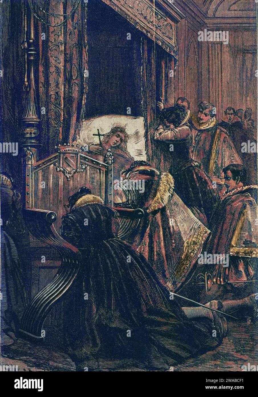 Death of Lucrezia Borgia in 1519 - engraving from 'Lucrezia Borgia" by ...