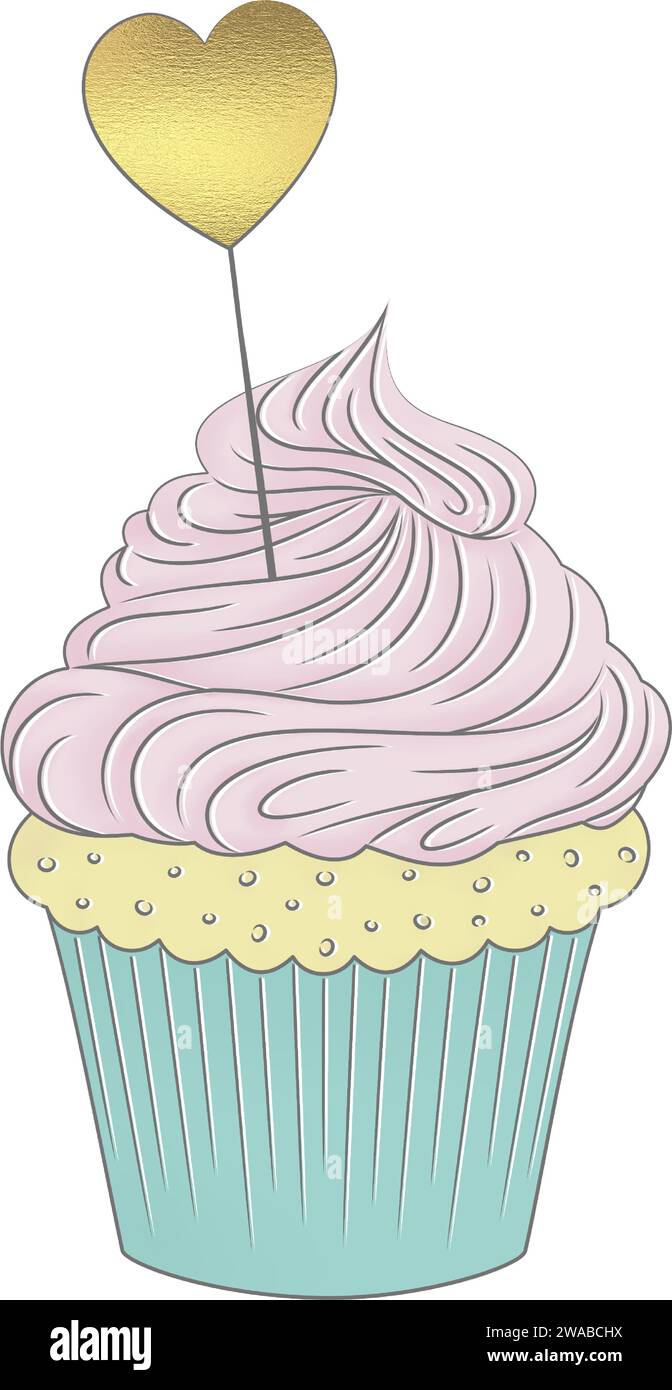 Golden cupcakes Stock Vector Images - Alamy