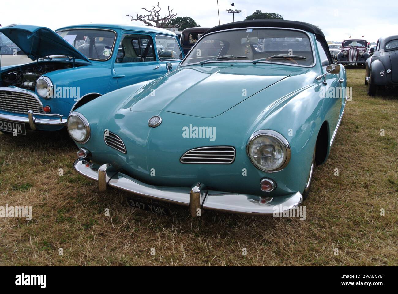 A 1961 Volkswagen Karmen Ghia parked on display at the 48th Historic ...