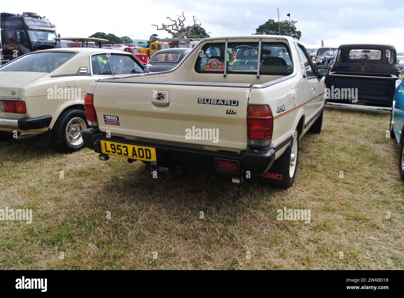 A 1993 Subaru Ute pickup truck parked on display at the 48th Historic ...