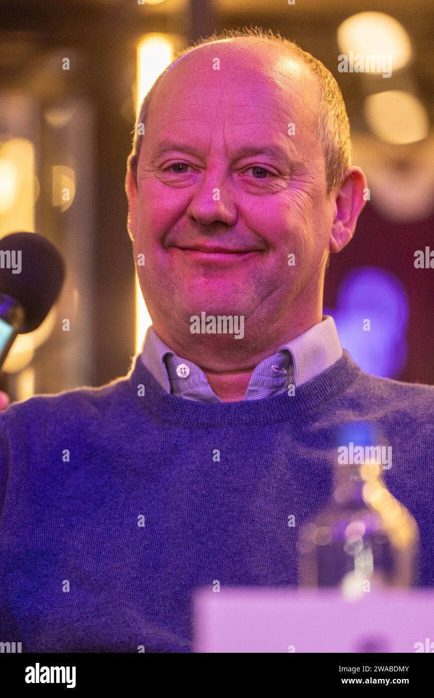 Beerschot chairman Francis Vrancken pictured during a press conference ...